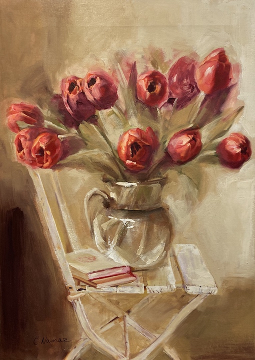 NAMAZBEK CHEKIROV: Tulpen in Krugvase - Kunstgalerie, Originale, Bilder