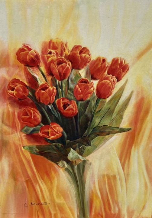 NAMAZBEK CHEKIROV: Tulpenstrauß - Kunstgalerie, Originale, Bilder